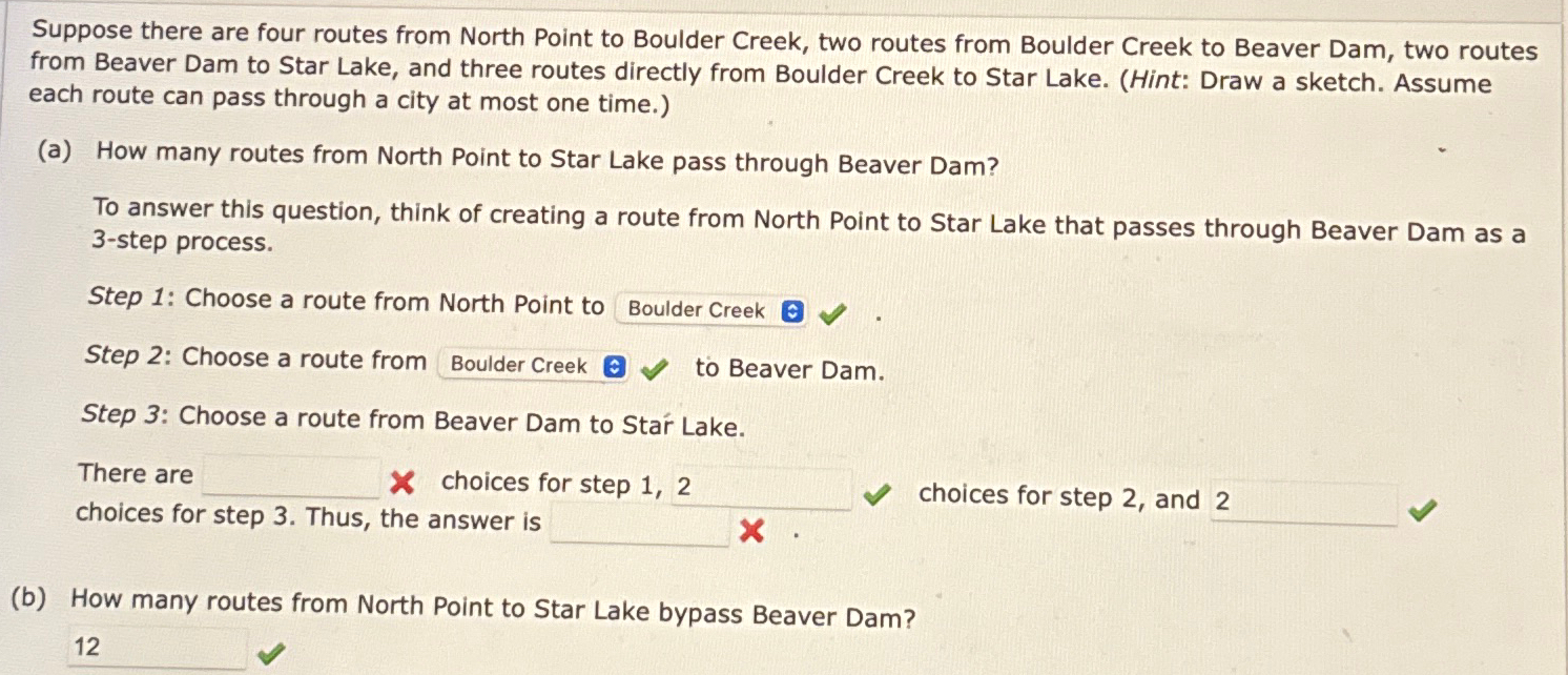 Solved Suppose there are four routes from North Point to | Chegg.com