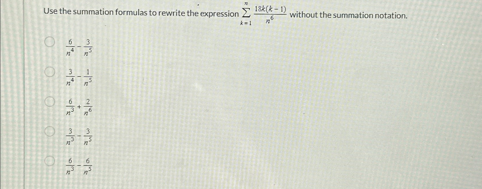 Solved Use the summation formulas to rewrite the expression | Chegg.com