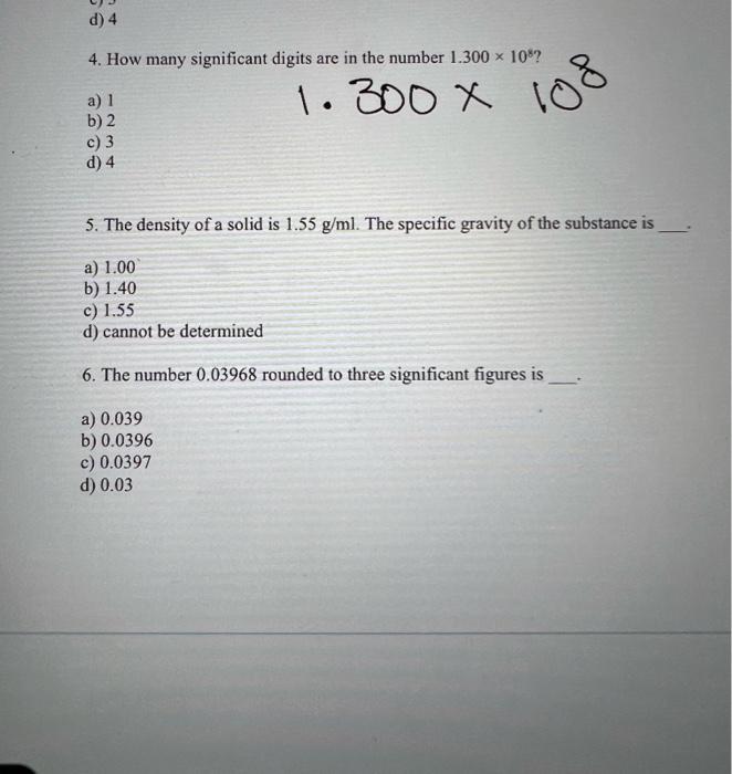 Solved 4. How many significant digits are in the number | Chegg.com