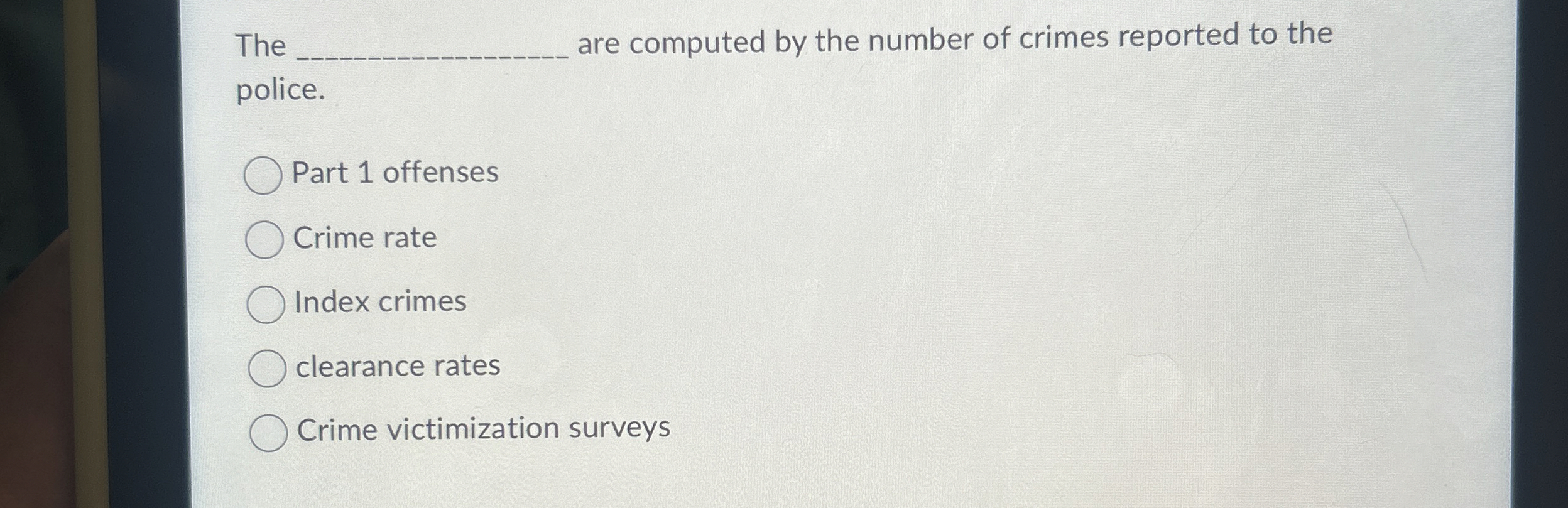 Solved Theare computed by the number of crimes reported to | Chegg.com
