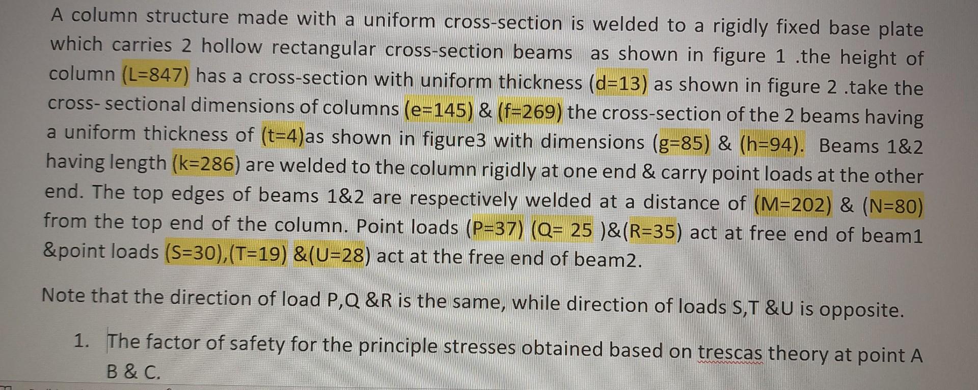 Solved A column structure made with a uniform cross-section | Chegg.com