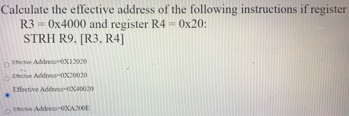 Solved Calculate the effective address of the following | Chegg.com