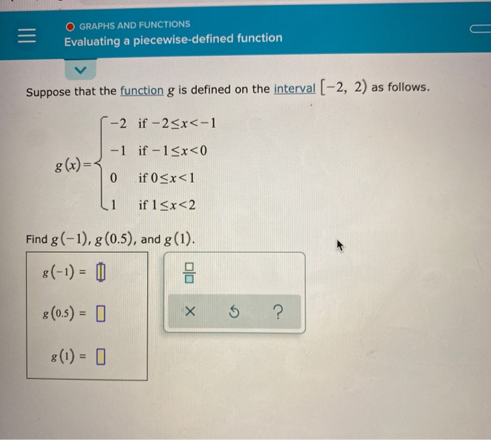 Solved O GRAPHS AND FUNCTIONS Evaluating a piecewise-defined | Chegg.com