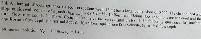 Solved 3.4. A channel of rectangular cross-section (bottom | Chegg.com