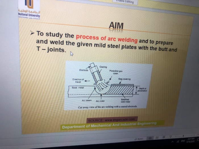 Solved Editing الجامعة الوطني National University AIM To | Chegg.com