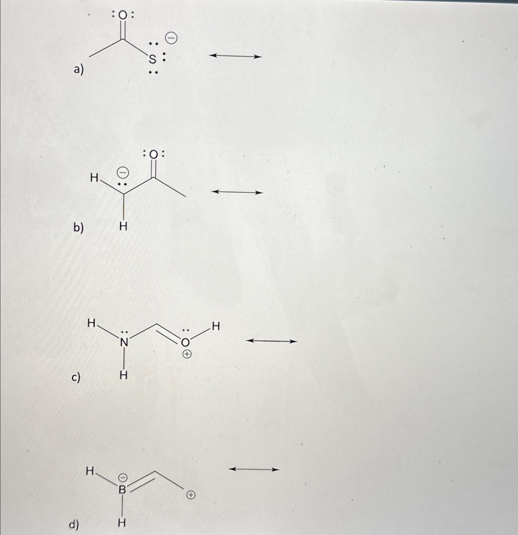Solved Draw one resonance structure for each part and | Chegg.com