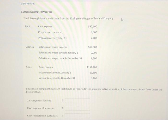 Solved Current Attempt in Progress The following information | Chegg.com