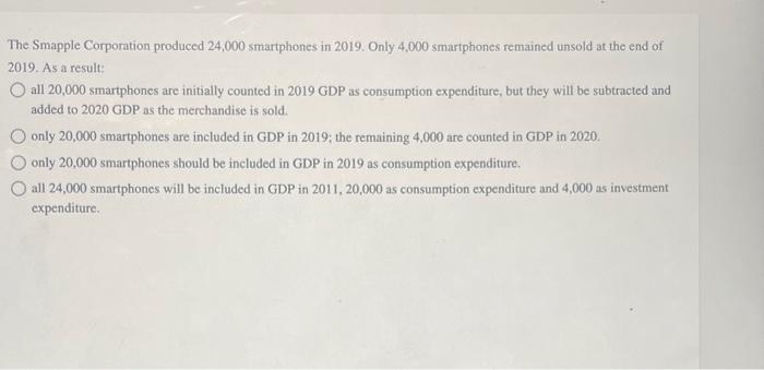 Solved The Smapple Corporation produced 24,000 smartphones | Chegg.com