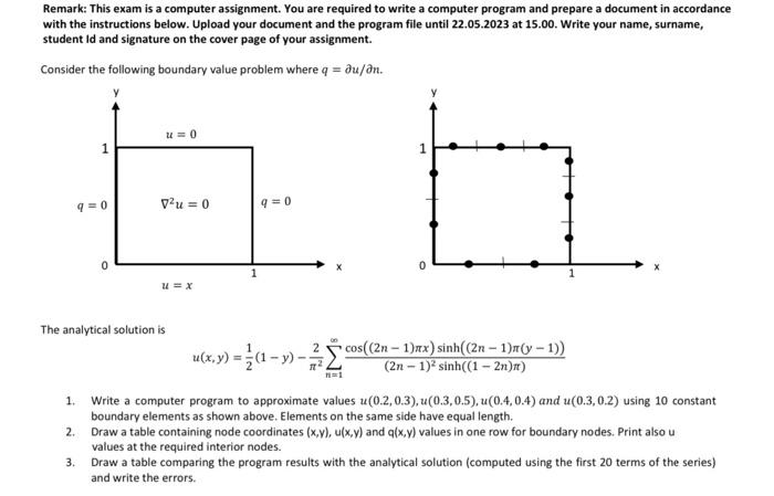 Solved Remark: This exam is a computer assignment. You are | Chegg.com