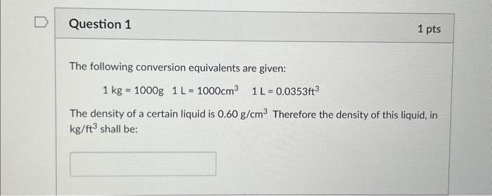 Solved The following conversion equivalents are given: 1 | Chegg.com
