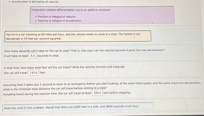 Solved Summarizing To measure net displacement, integrate | Chegg.com