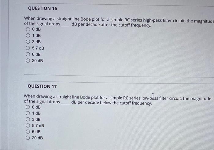 Solved When drawing a straight line Bode plot for a simple | Chegg.com