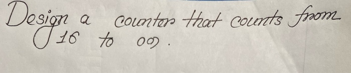 Solved Design a 16 counters that counts from to On. | Chegg.com
