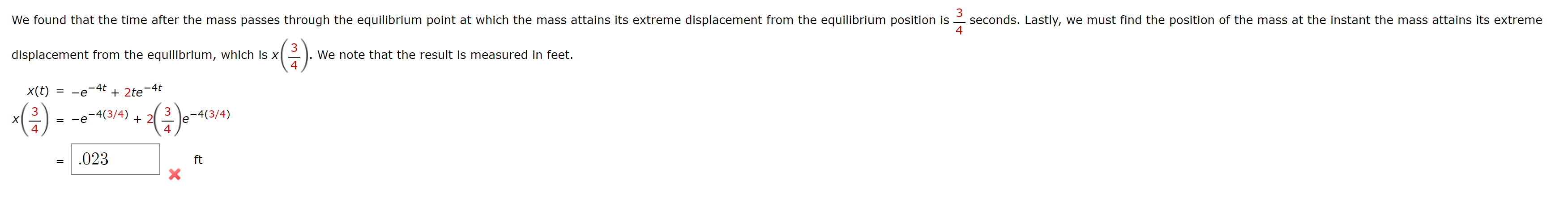 Solved displacement from the equilibrium, which is x(34). | Chegg.com
