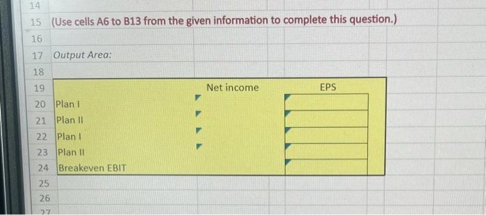 Solved for an answer use excel formula begin each formula | Chegg.com