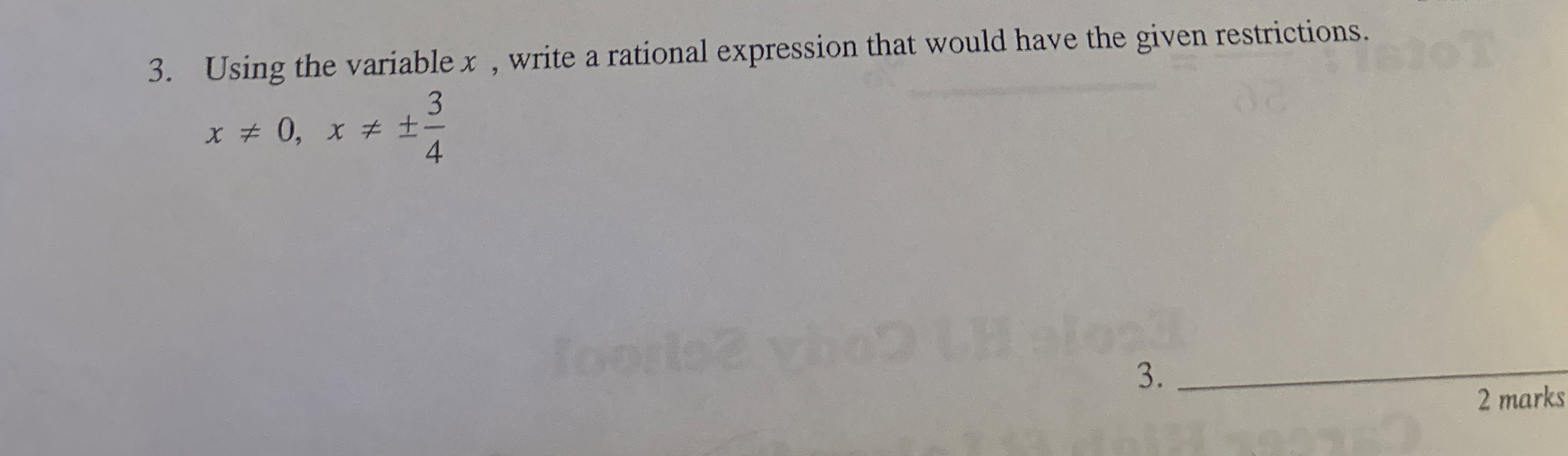 Solved Using the variable x, ﻿write a rational expression | Chegg.com