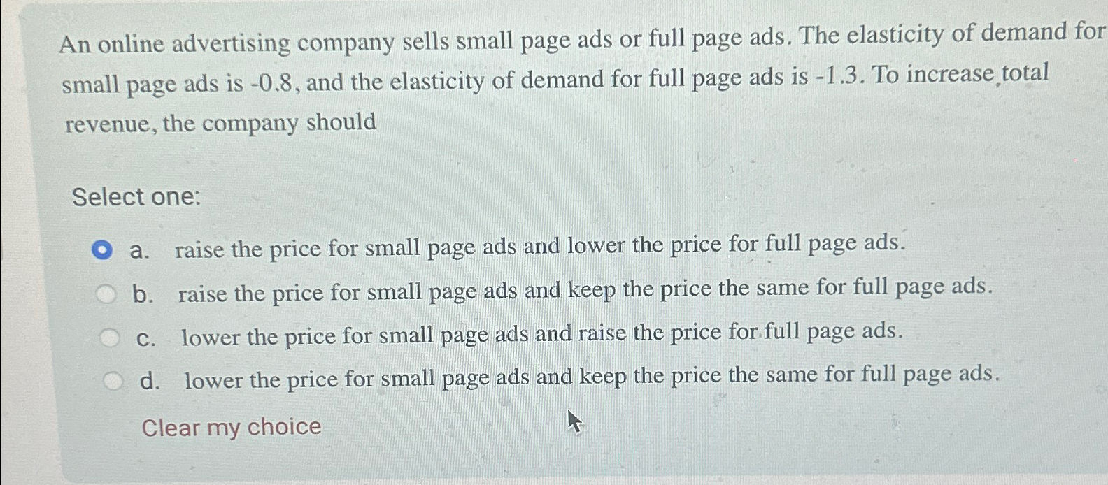 Solved An online advertising company sells small page ads or | Chegg.com