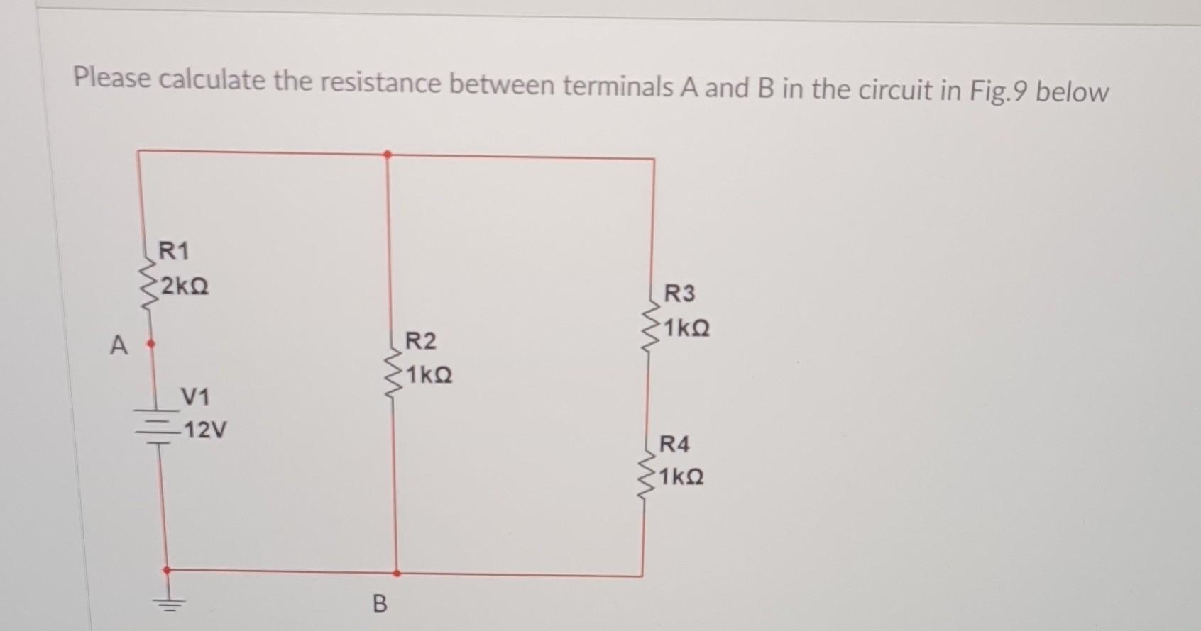 Solved Please calculate the resistance between terminals A | Chegg.com