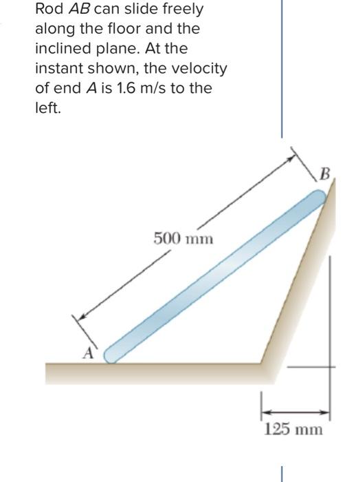 Solved Rod AB can slide freely along the floor and the | Chegg.com