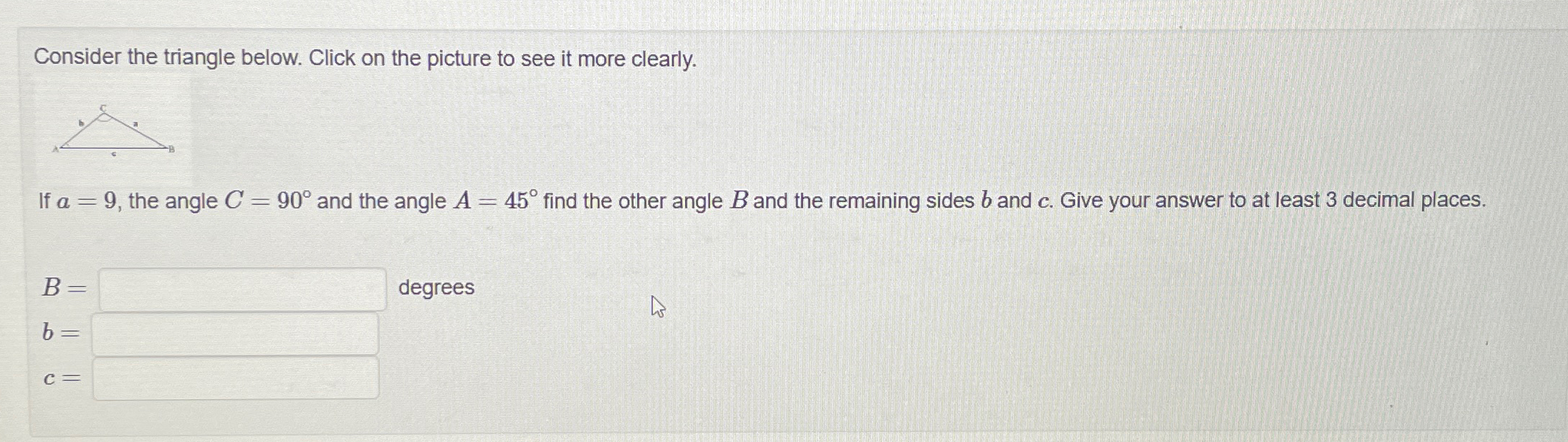 Solved Consider the triangle below. Click on the picture to | Chegg.com
