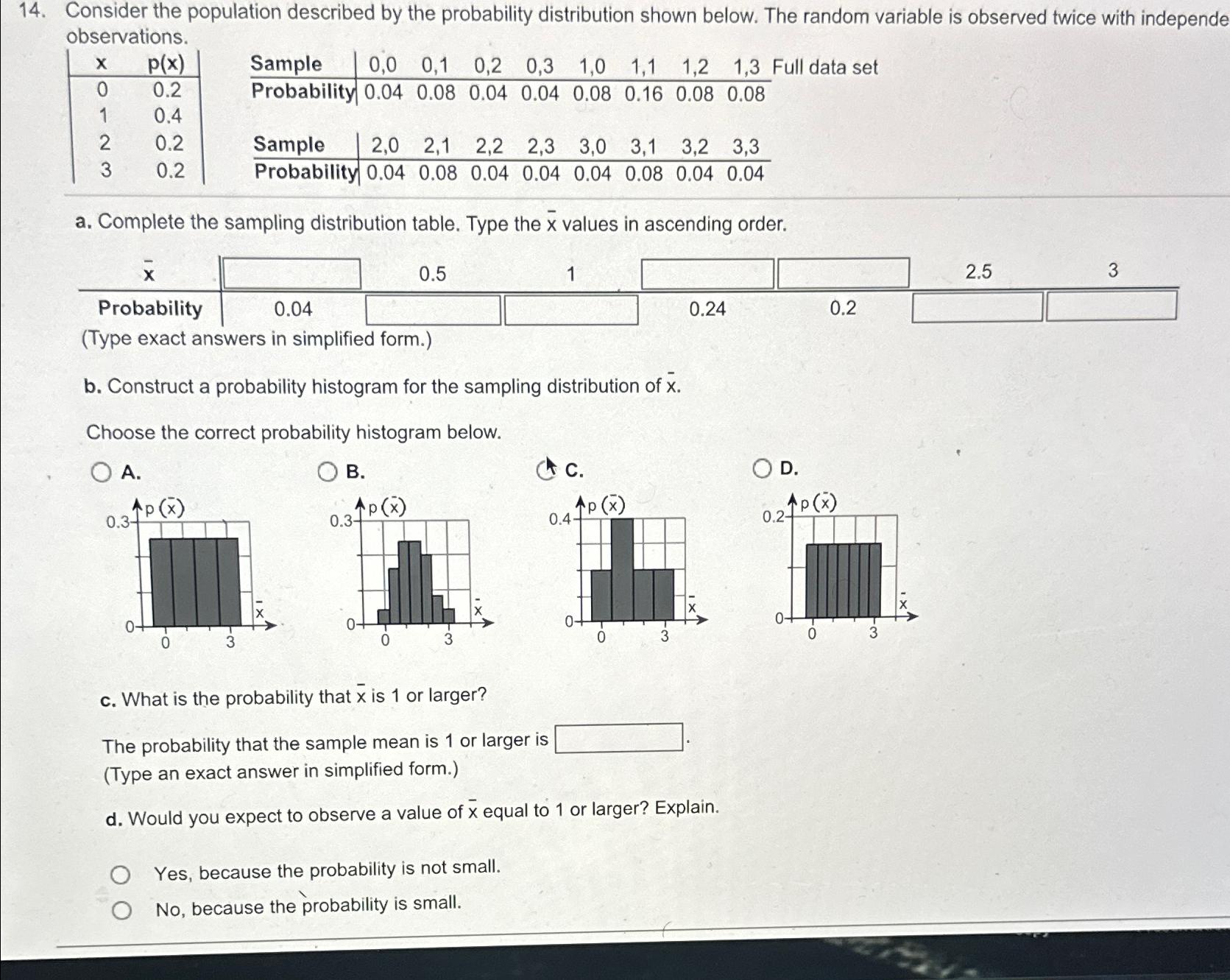 Solved Consider the population described by the probability | Chegg.com Solved Consider the population described by the probability | Chegg.com