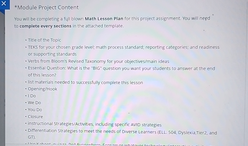 Solved *Module Project ContentYou will be completing a full | Chegg.com