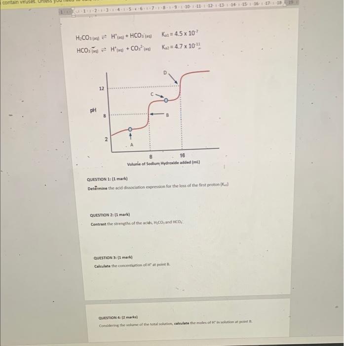 Solved H2CO3 (aa) ⇌H+(aq) +HCO3 (aq) HCO3 (aa) ⇌H+(aa) | Chegg.com