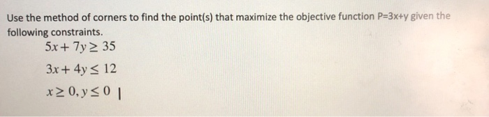Solved Use the method of corners to find the point(s) that | Chegg.com