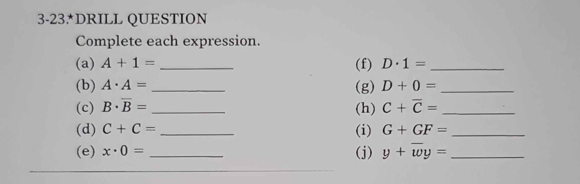 Solved 3-23.`DRILL QUESTION Complete each expression. (a) | Chegg.com