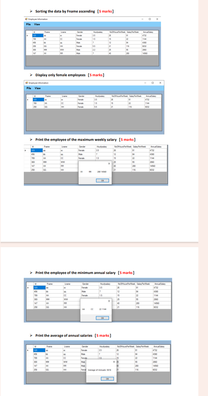 Solved Sorting the data by Fname ascending [5 ﻿marks]Q2 | Chegg.com