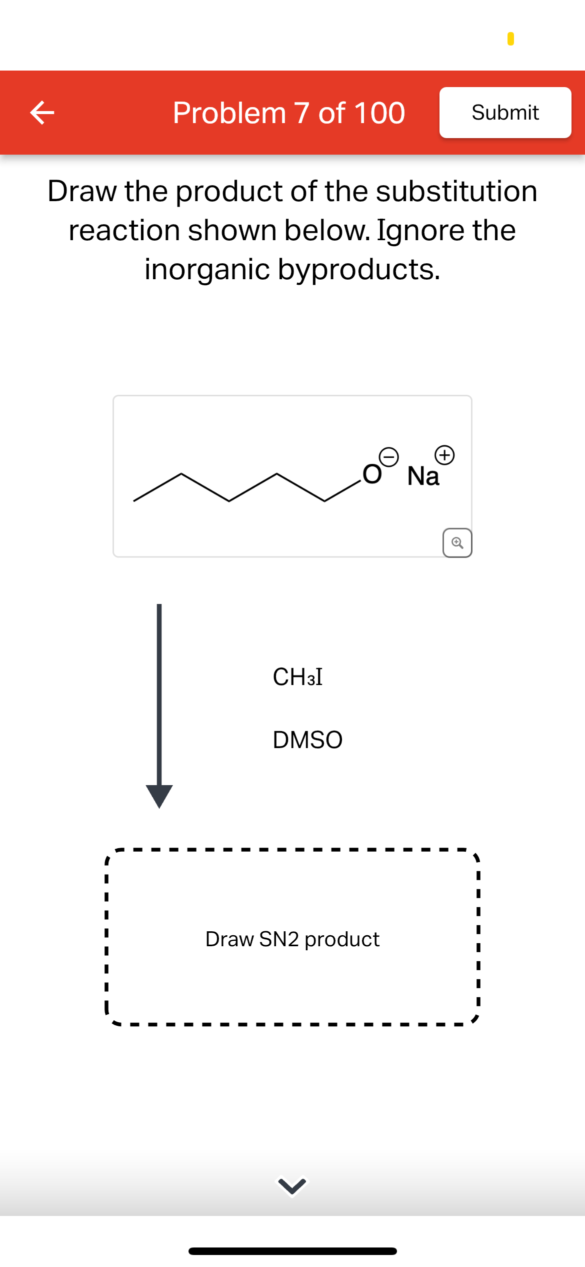 Solved Problem 7 ﻿of 100Draw the product of the substitution | Chegg.com