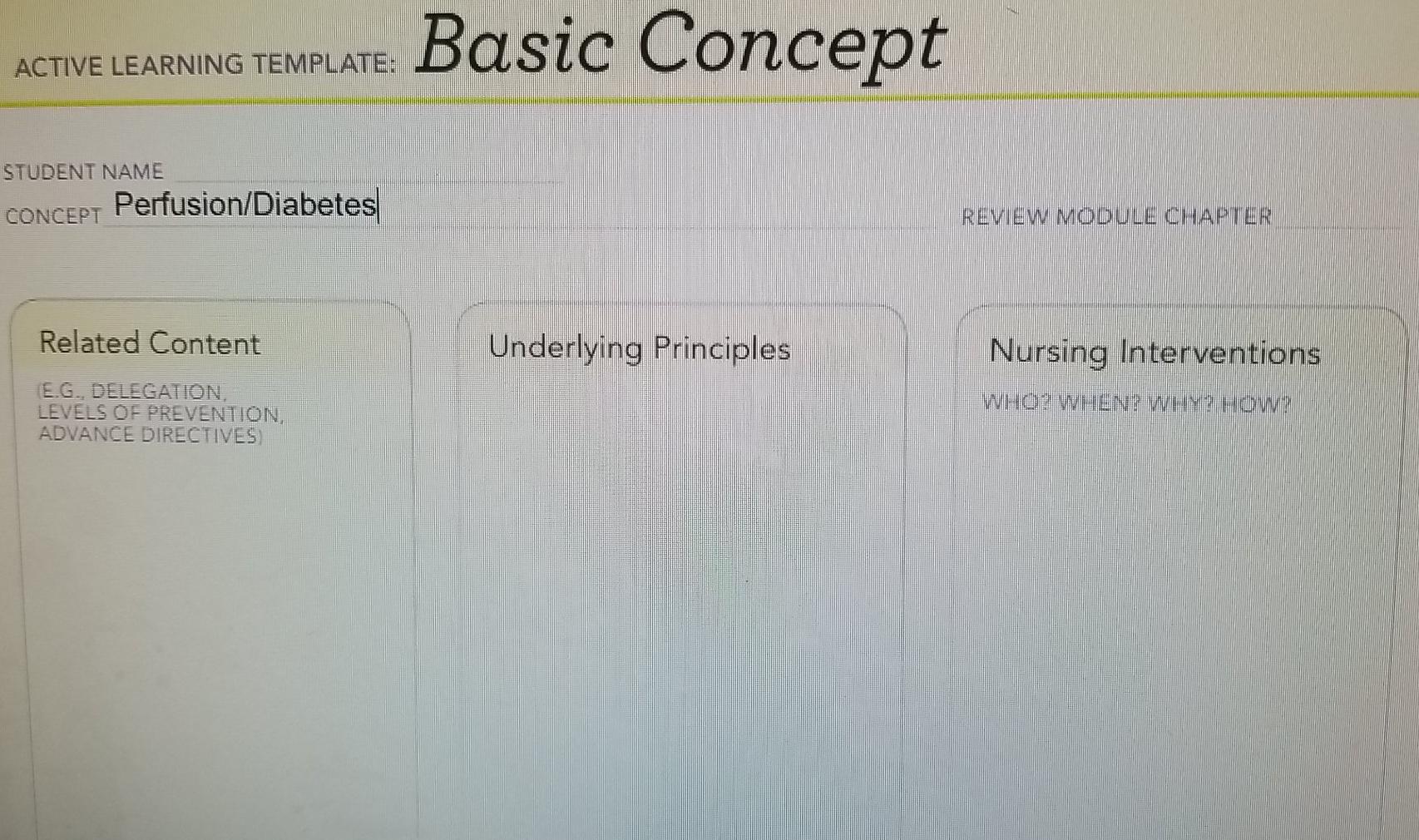 Solved ACTIVE LEARNING TEMPLATE. Basic Concept : STUDENT | Chegg.com