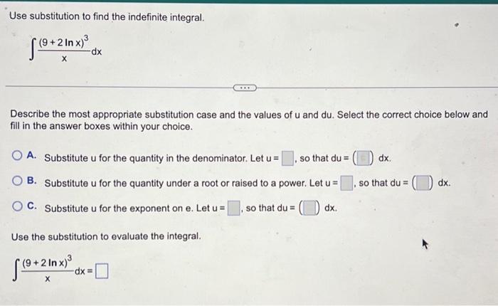 Solved Use substitution to find the indefinite integral. | Chegg.com