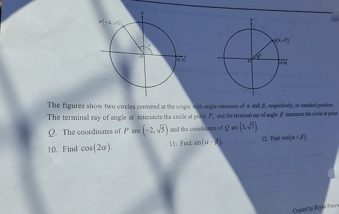 Solved The figures show two circles centered at the origin | Chegg.com