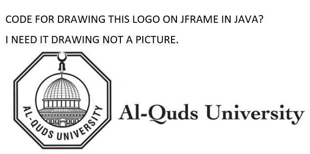 Solved CODE FOR DRAWING THIS LOGO ON JFRAME IN JAVA? I NEED | Chegg.com