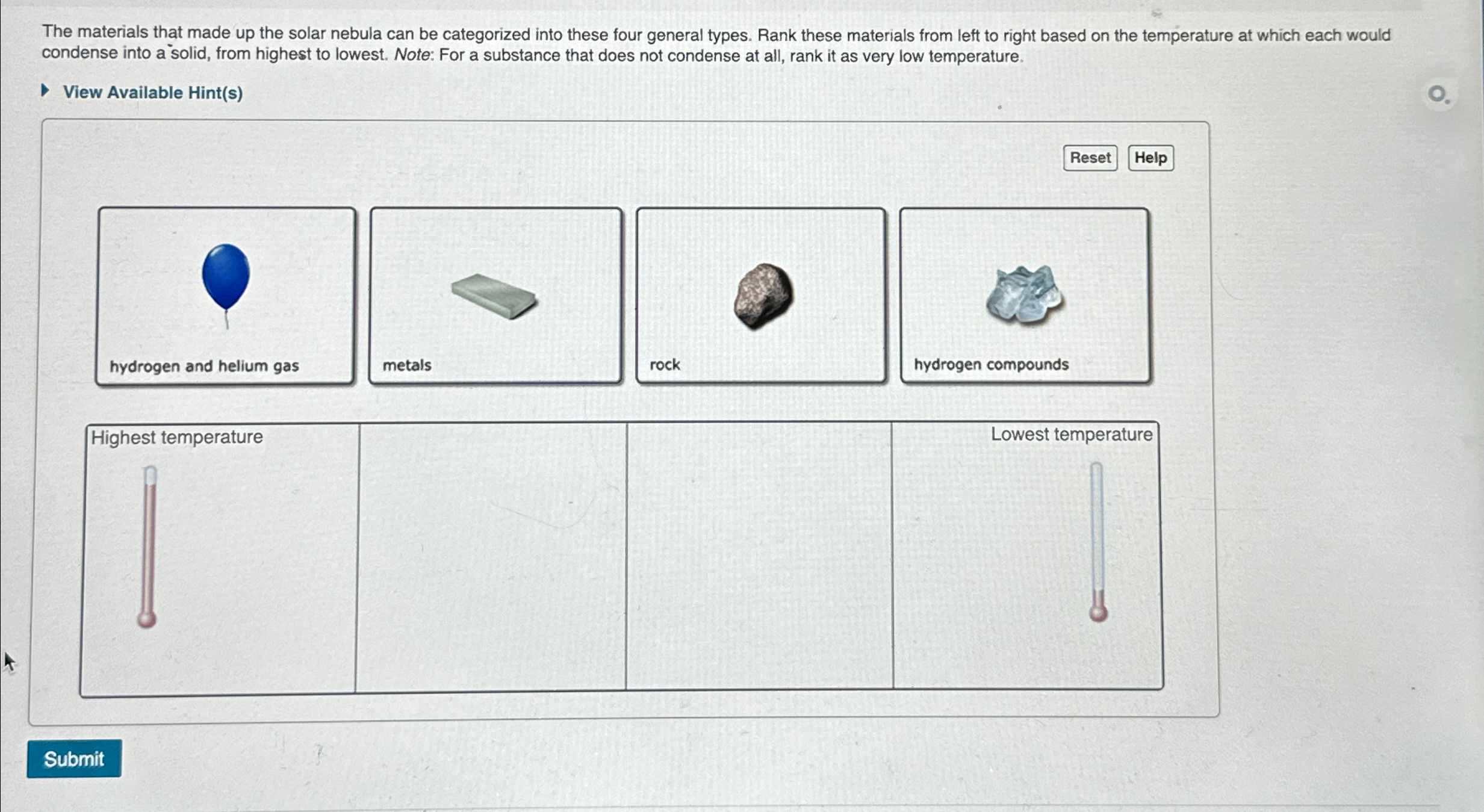 Solved The materials that made up the solar nebula can be | Chegg.com