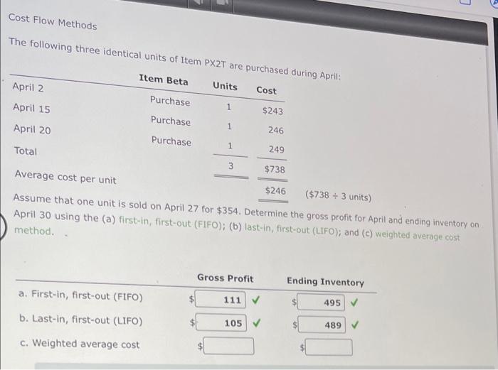 Solved Cost Flow Methods The following three identical units | Chegg.com