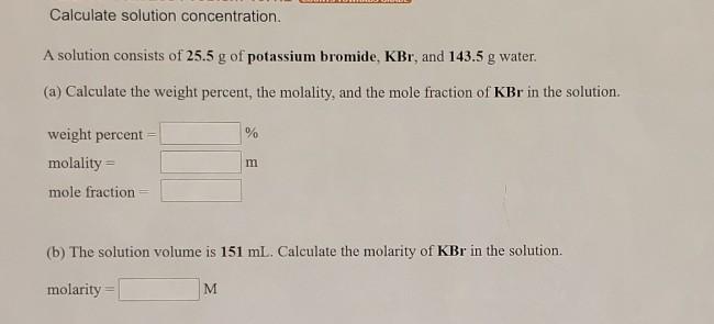 Solved Calculate solution concentration. A solution consists | Chegg.com