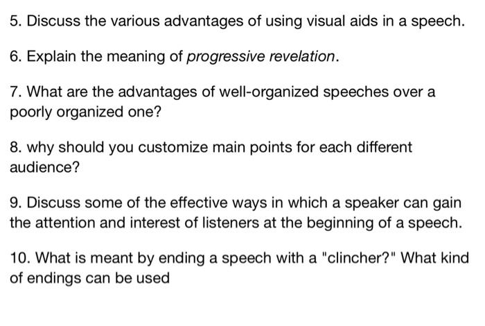 Solved 5. Discuss the various advantages of using visual | Chegg.com