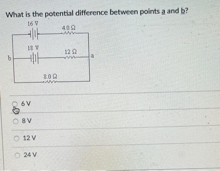 Solved What is the potential difference between points a and | Chegg.com