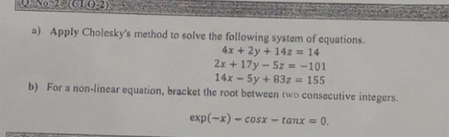 Solved Subject: Numerical Analysis and Computationa) ﻿Apply | Chegg.com