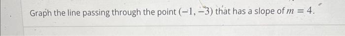 Solved Graph the line passing through the point (−1,−3) that | Chegg.com