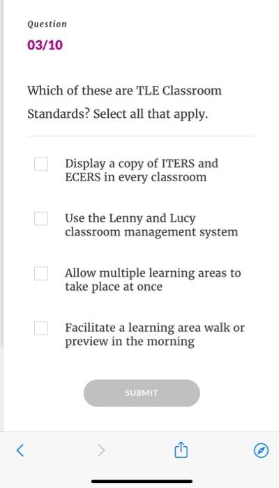 Solved Question 03/10 Which of these are TLE Classroom | Chegg.com