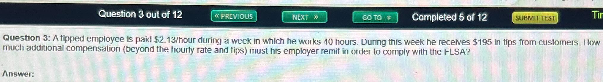 Solved Question 3 ﻿out of 12«PREVIOUSNEXTCompleted 5 ﻿of | Chegg.com