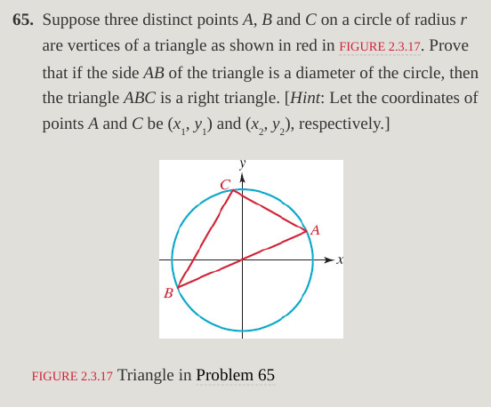 Solved Suppose three distinct points A,B ﻿and C ﻿on a circle | Chegg.com