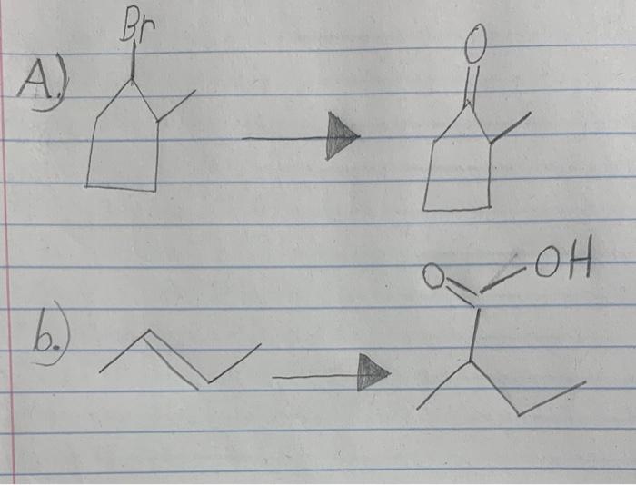 Solved Synthesis reaction:For A and B Please show how to get | Chegg.com