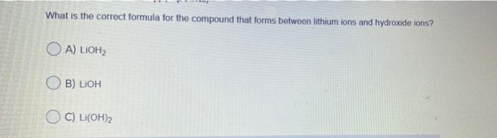 Solved What is the correct formula for the compound that | Chegg.com