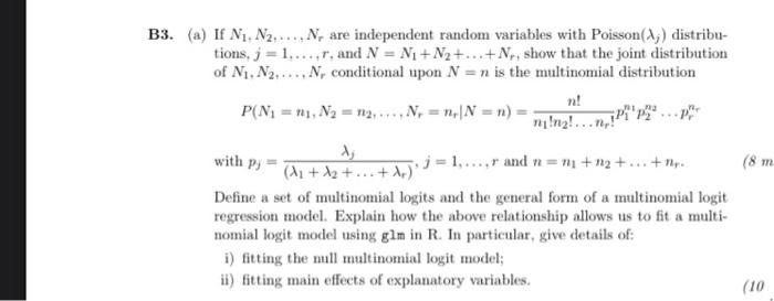 Solved (a) If N1,N2,…,Nr are independent random variables | Chegg.com