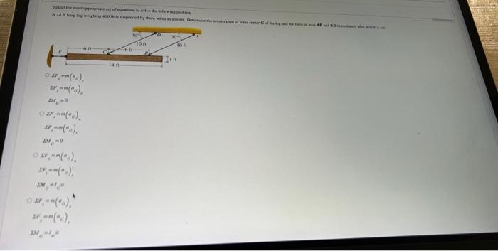 Select the most appropriate set of equations to solve | Chegg.com