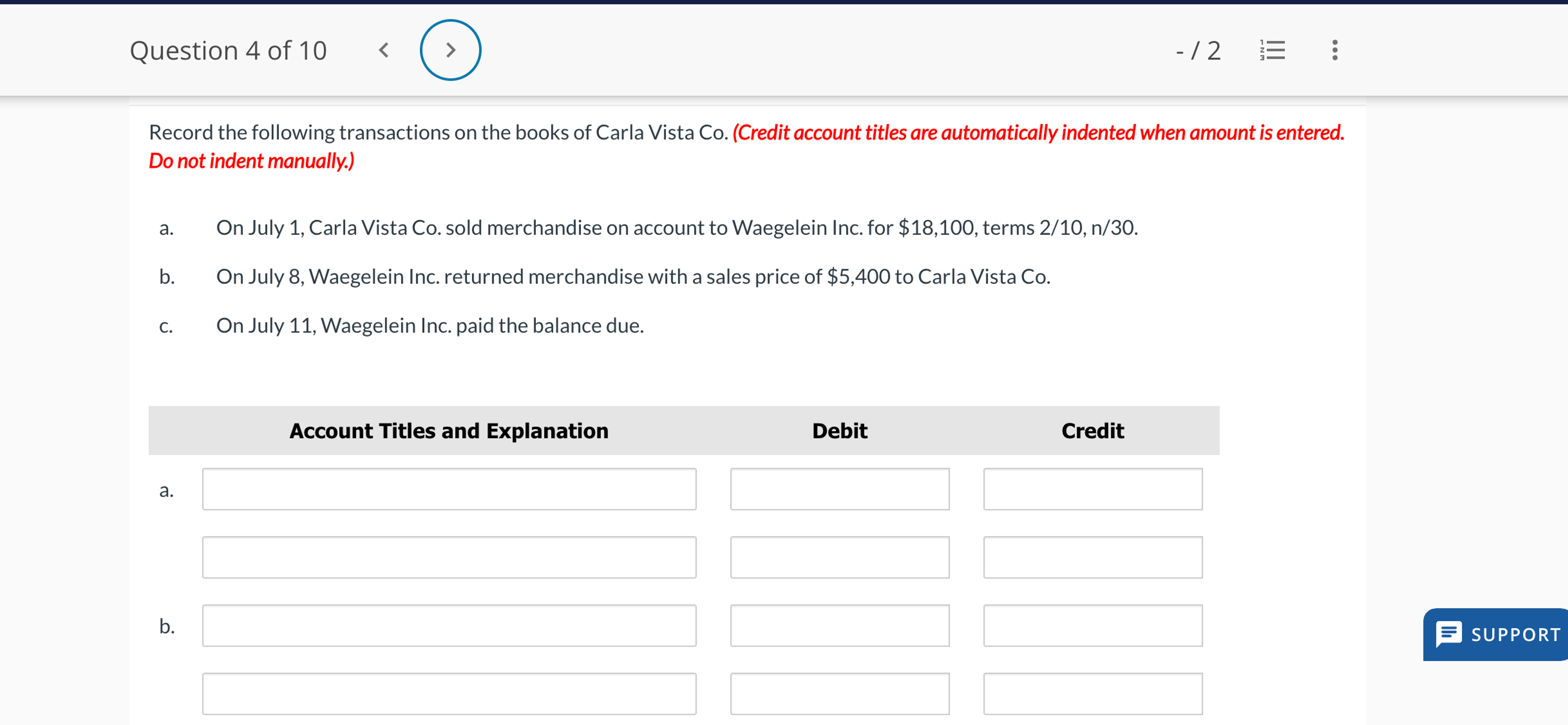 Solved Record the following transactions on the books of | Chegg.com